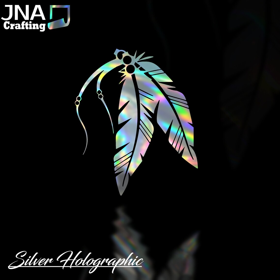 Feather Decal Car, Truck, Windshield, Laptop, Vinyl, Holographic ...