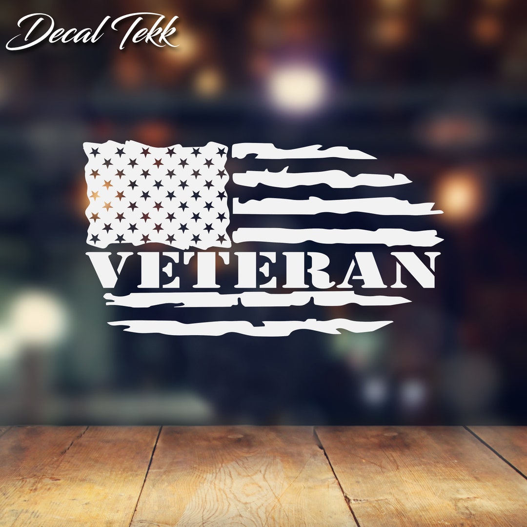 Veteran American Flag Decal Car, Truck, Windshield, Laptop, Vinyl ...