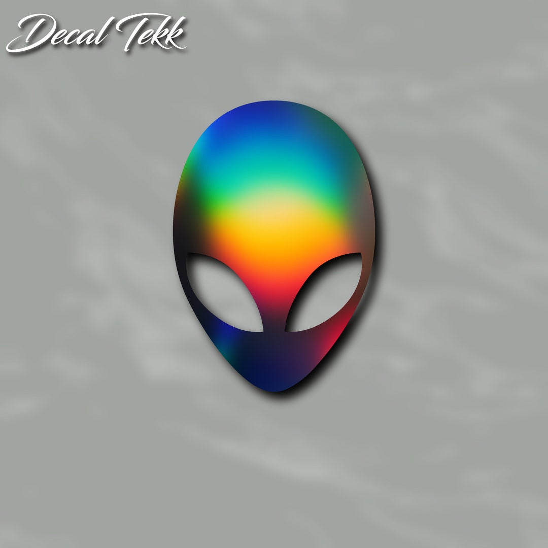 Alien Head Decal Car, Truck, Windshield, Laptop, Vinyl, Holographic ...