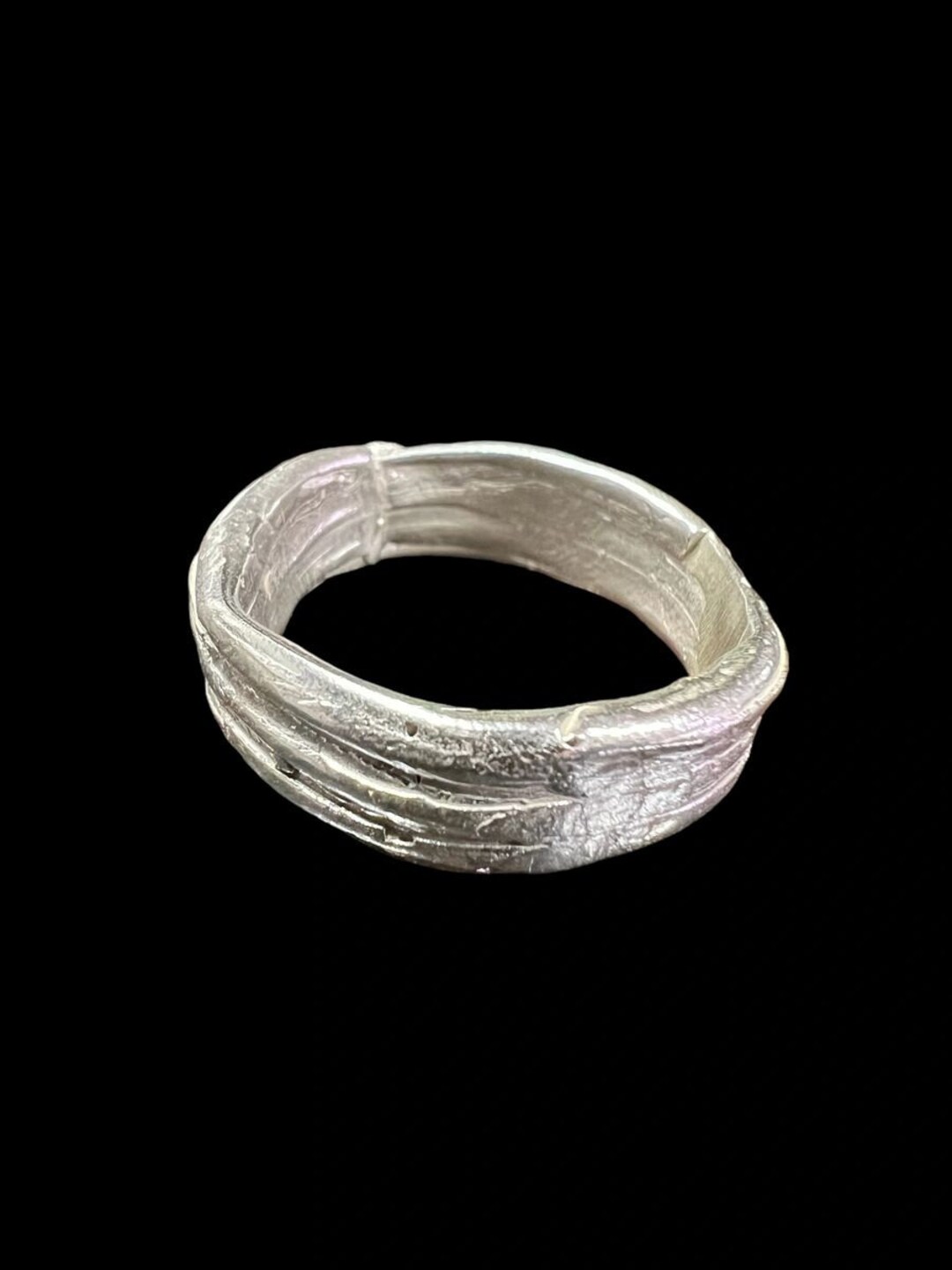 Organic Bees Wax Mitsuro Hikime Freeform Recycled Silver Ring Sterling ...