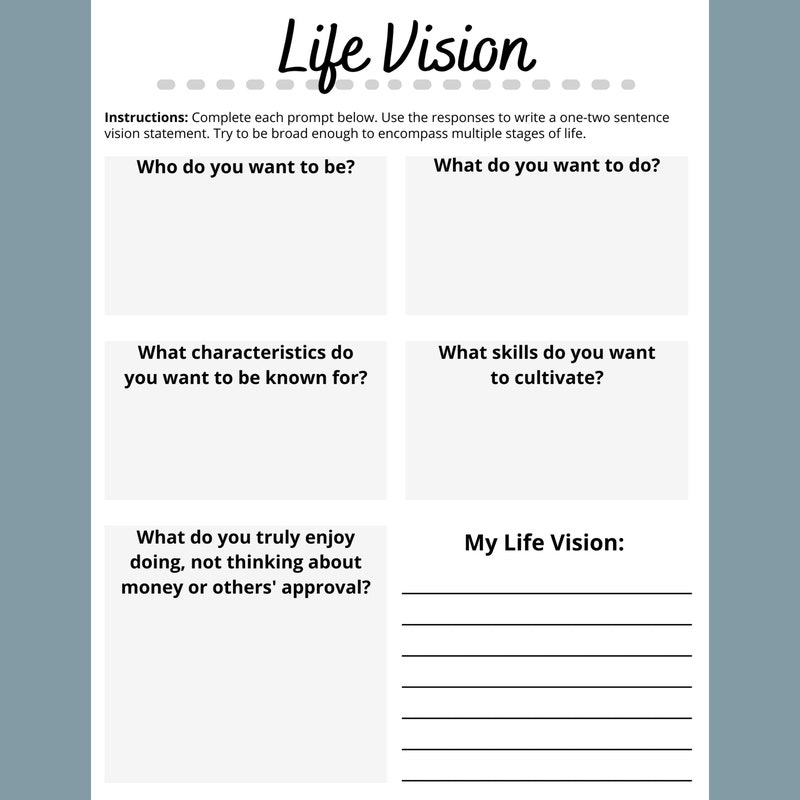 Personal Development Worksheet - Etsy
