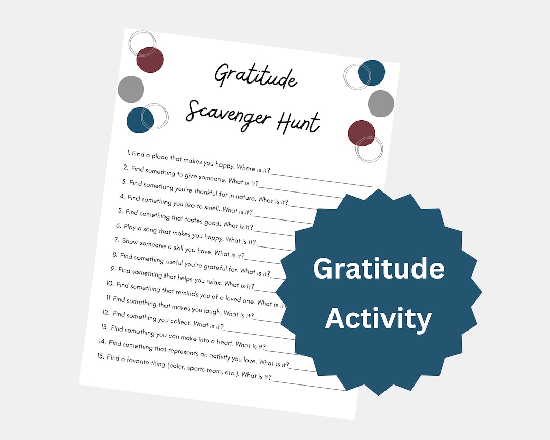 Gratitude Scavenger Hunt • Questions to Spark Gratitude • Digital ...