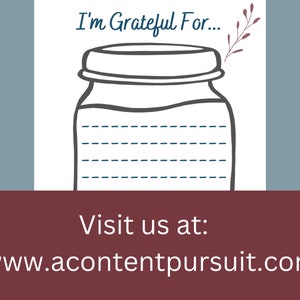 Digital Download Gratefulness Jar • Personal Gratitude List Printable ...