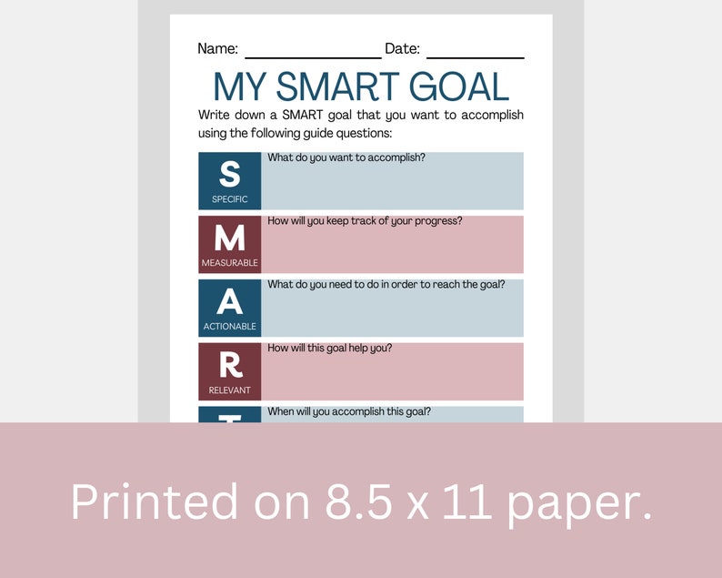SMART Goal Download • Goal Setting Tool • Productivity Tracker • SMART ...