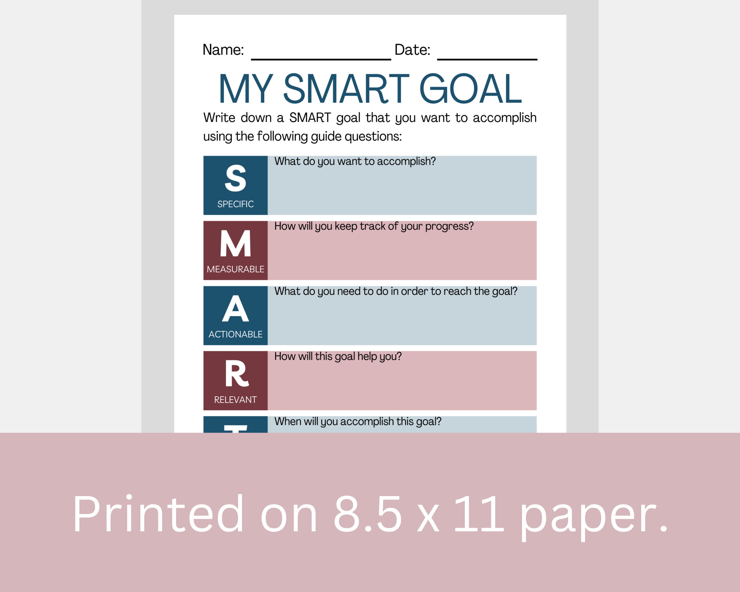 SMART Goal Download • Goal Setting Tool • Productivity Tracker • SMART ...