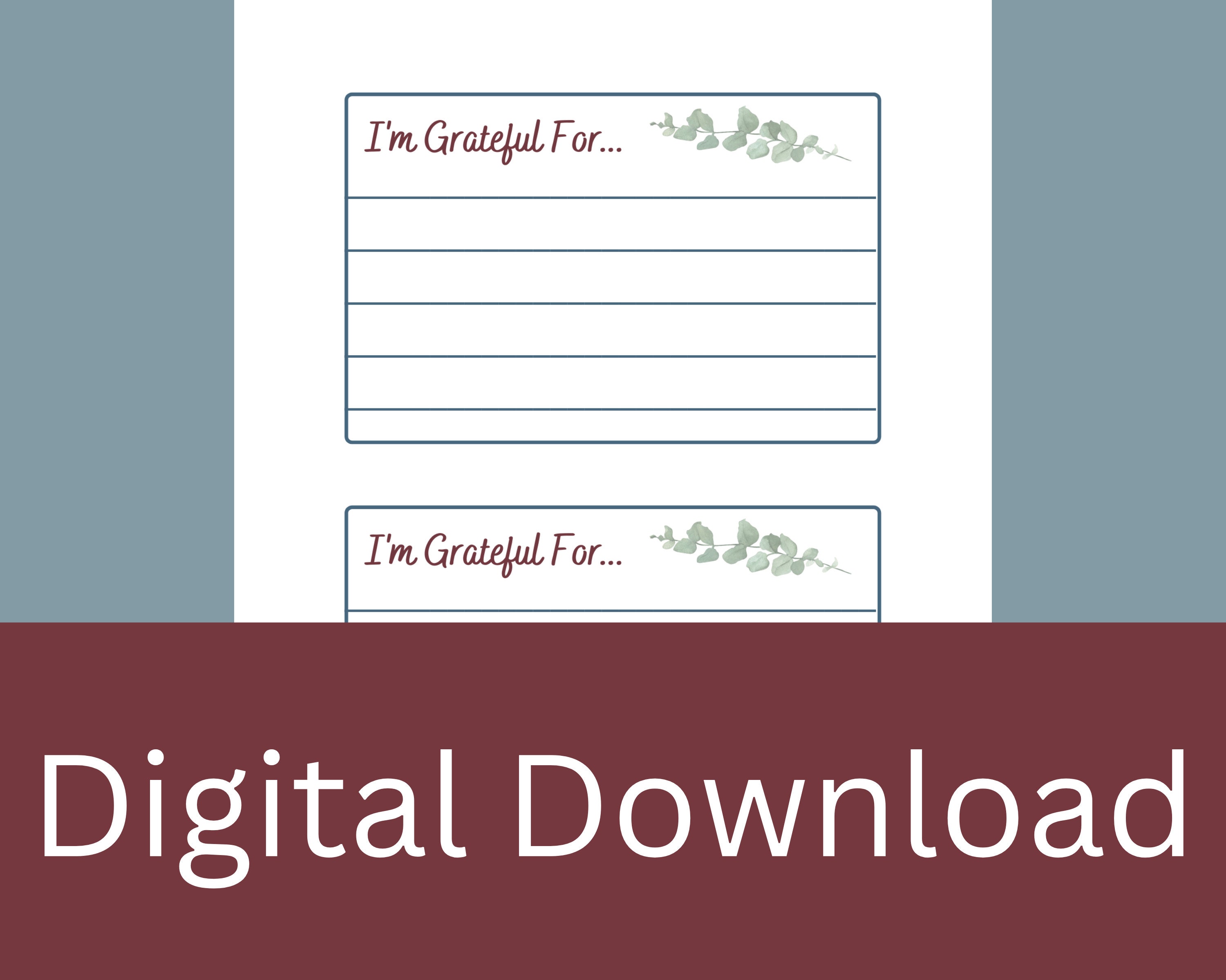 Digital Download Gratitude Cards • Personal Gratitude List Printable ...