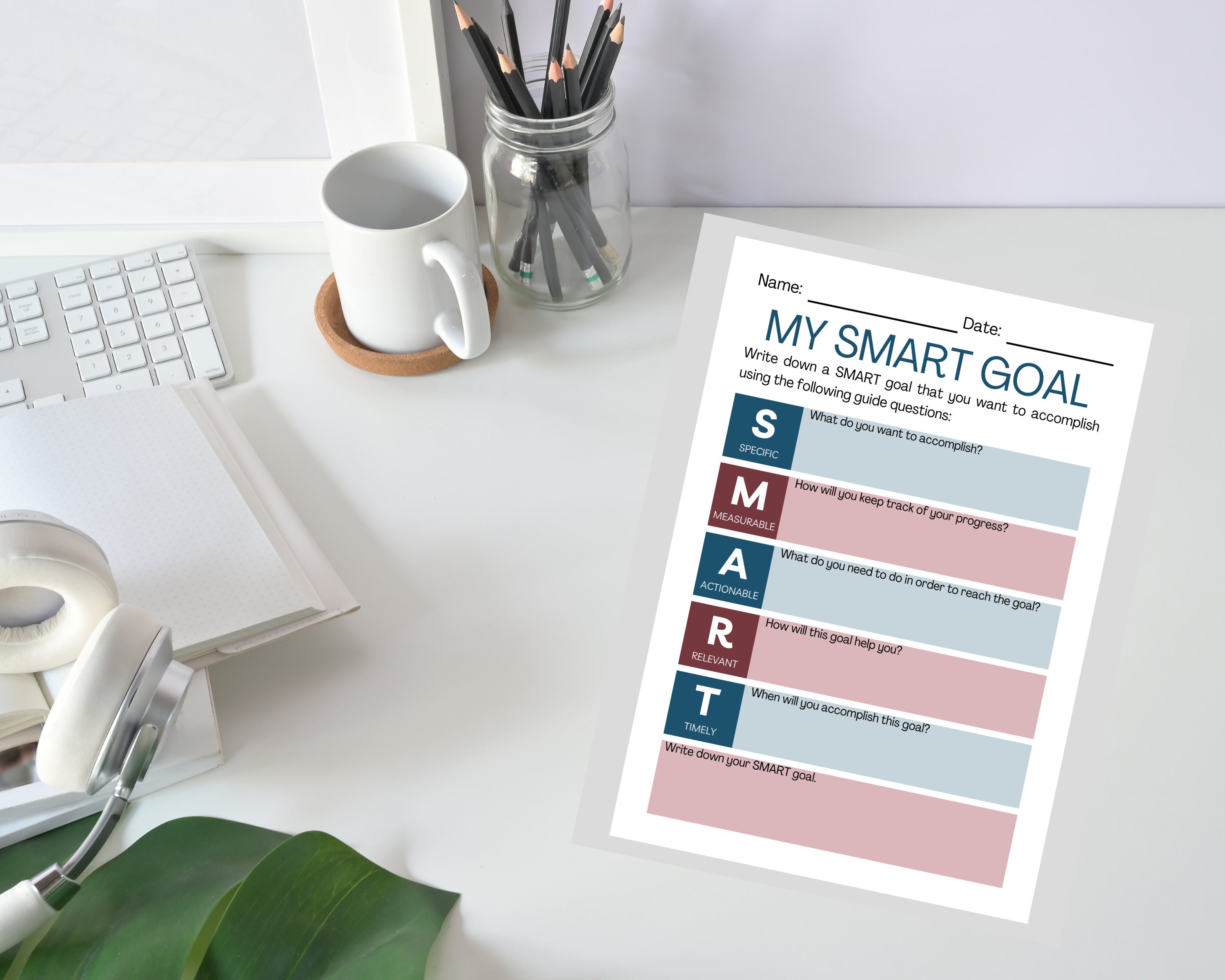 SMART Goal Download • Goal Setting Tool • Productivity Tracker • SMART ...