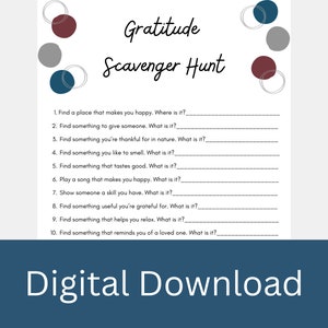 Gratitude Scavenger Hunt • Questions to Spark Gratitude • Digital ...