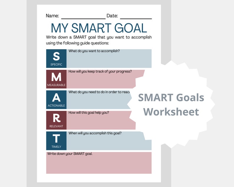 SMART Goal Download • Goal Setting Tool • Productivity Tracker • SMART ...