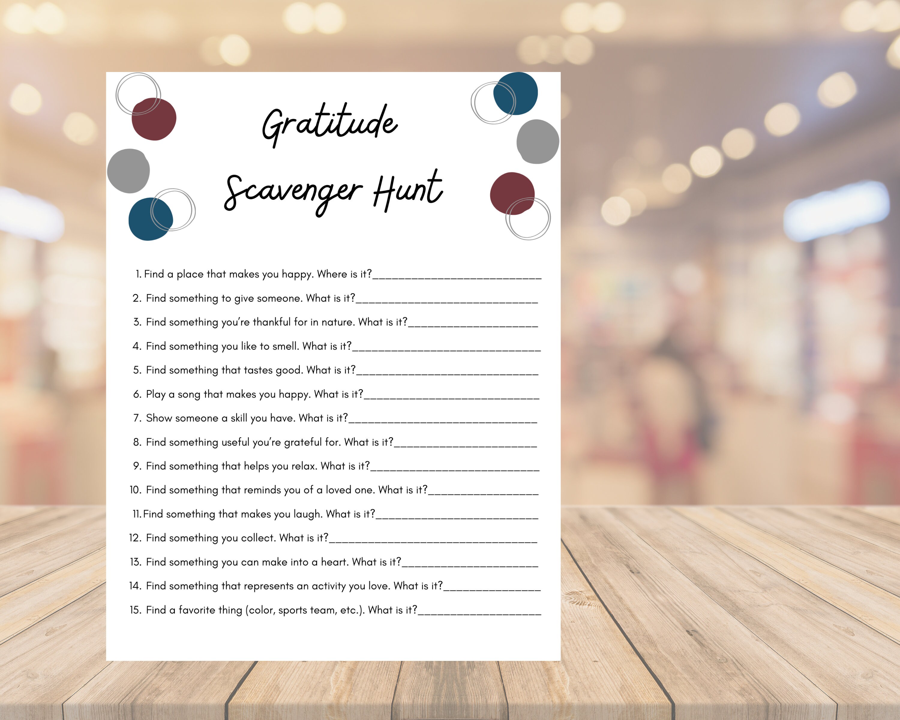 Gratitude Scavenger Hunt • Questions to Spark Gratitude • Digital ...