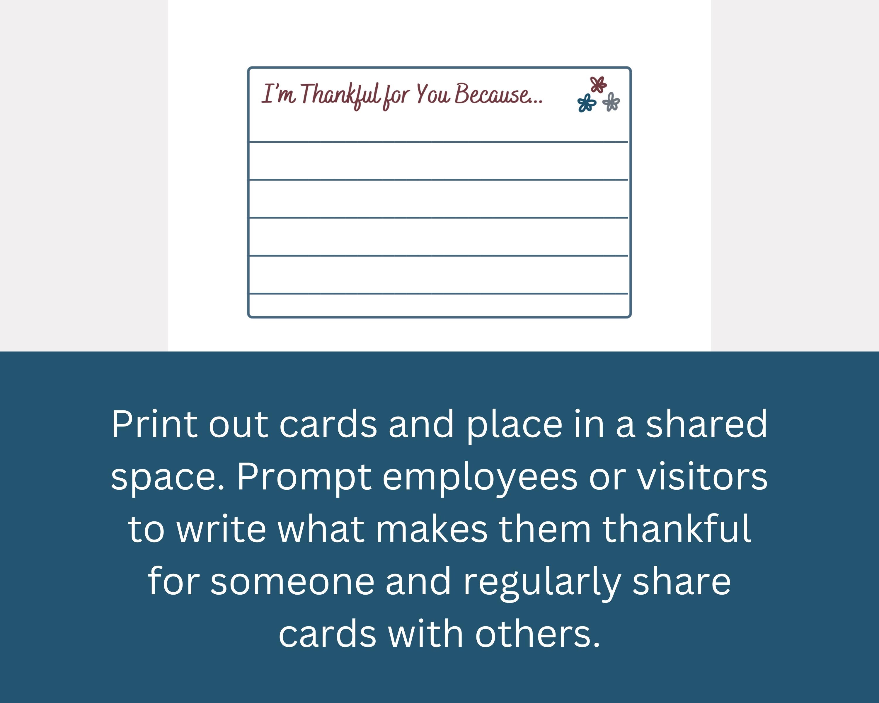 Digital Download "i'm Thankful for You Because" Cards • Practice ...