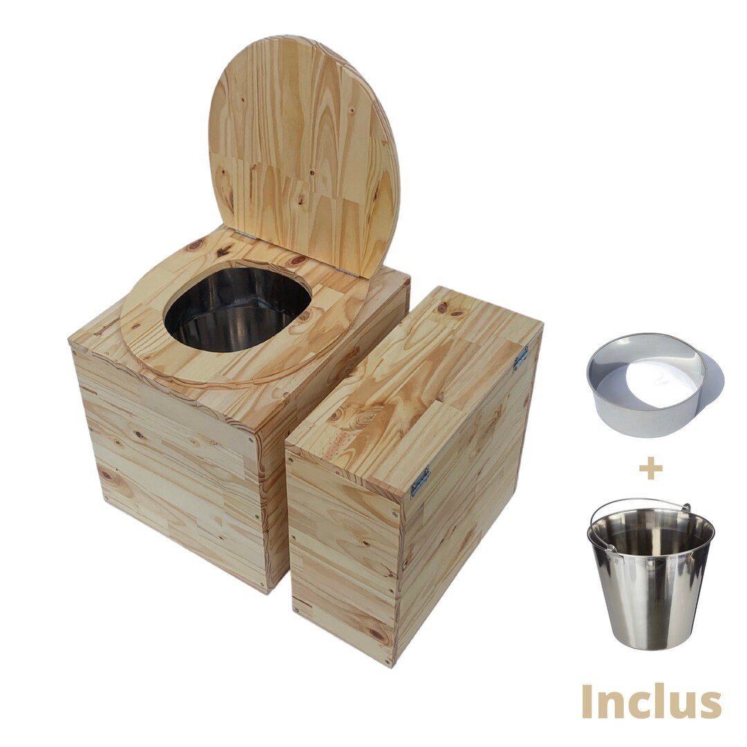 Compact Solid Wood Dry Toilet With Independent Shavings - Etsy