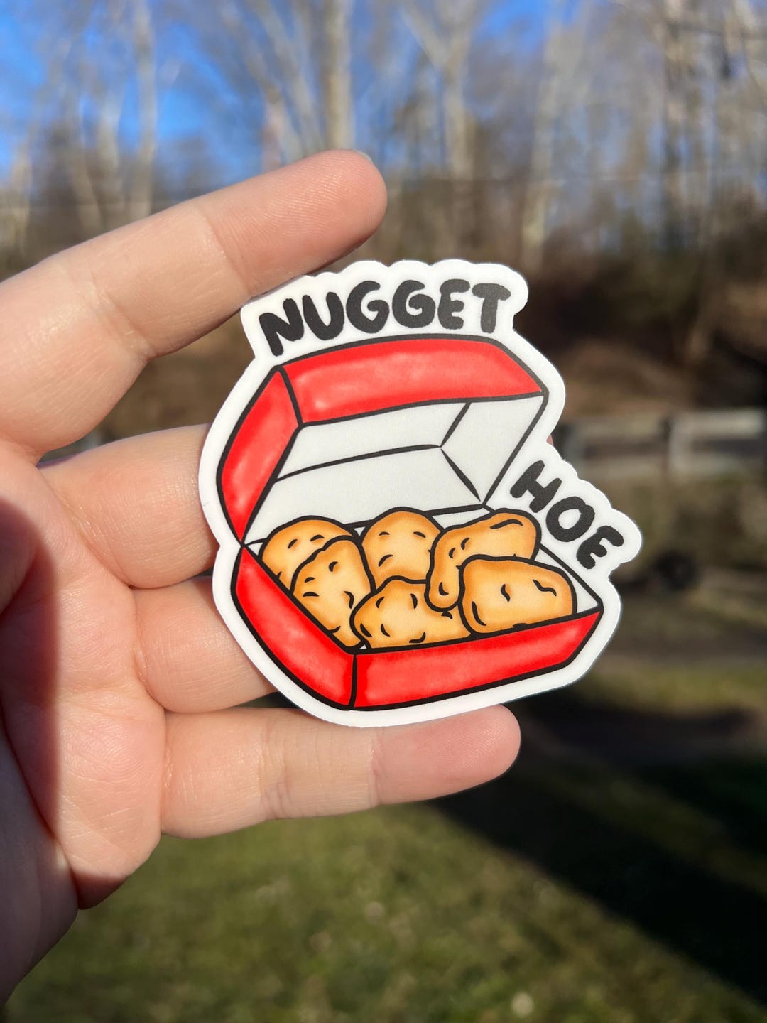 Chicken Nugget Hoe Sticker, Funny Water Bottle Sticker, Luggage Sticker ...