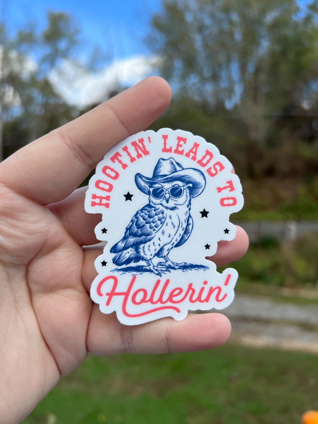 Hootin’ Leads to Hollerin’ Sticker, Funny Sticker, Water Bottle Sticker ...
