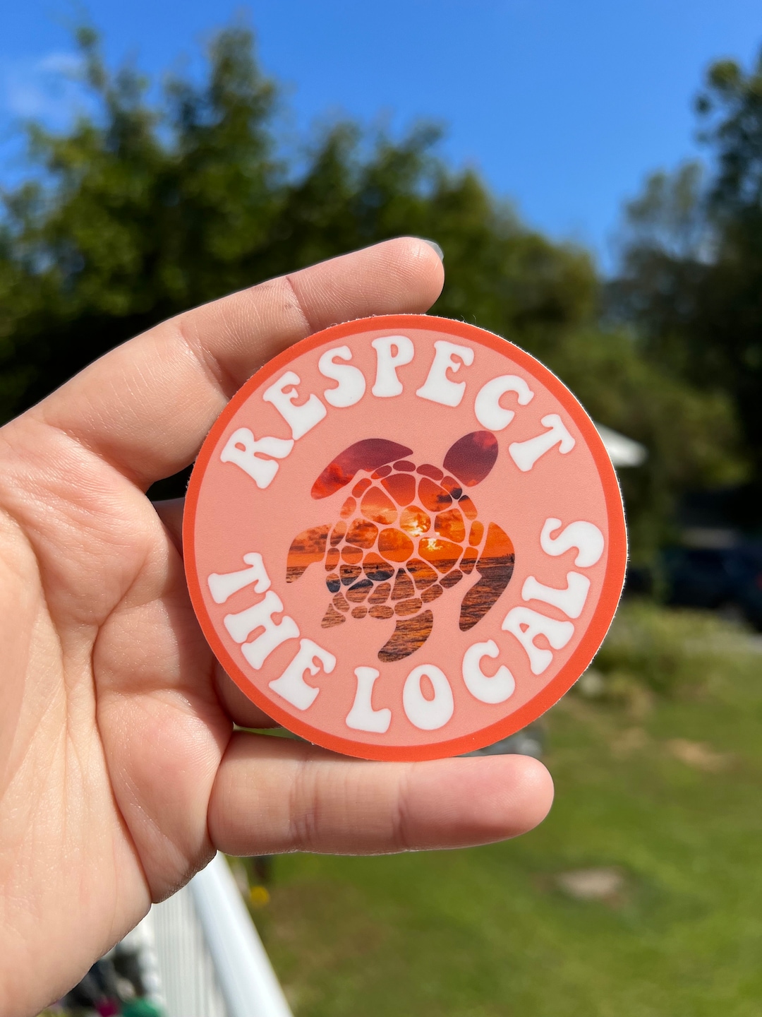 Respect the Locals Sea Turtle Sticker,florida Gifts, Travel Stickers ...
