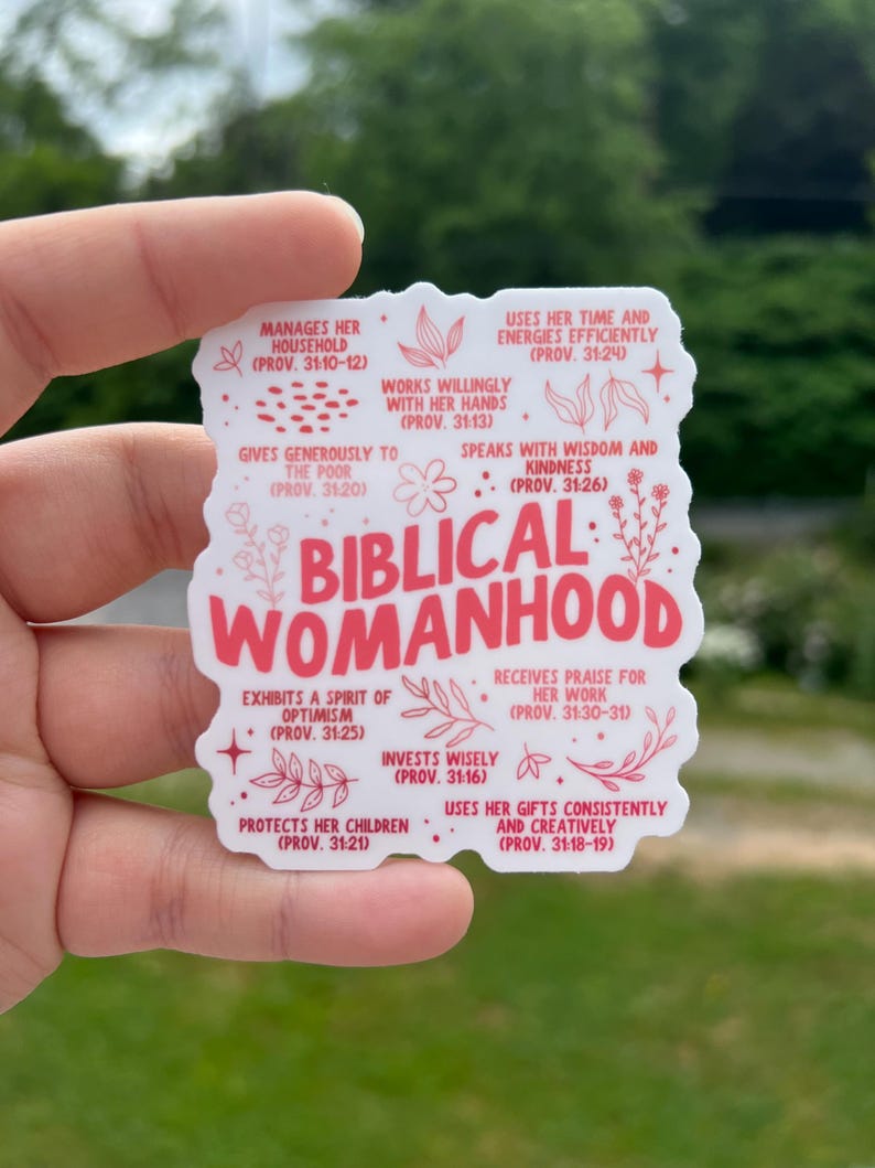 Biblical Womanhood Sticker, Christian Woman Gift, Christian Bible Verse ...