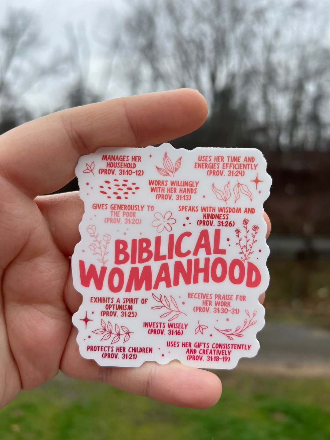 Biblical Womanhood Sticker, Christian Woman Gift, Christian Bible Verse ...