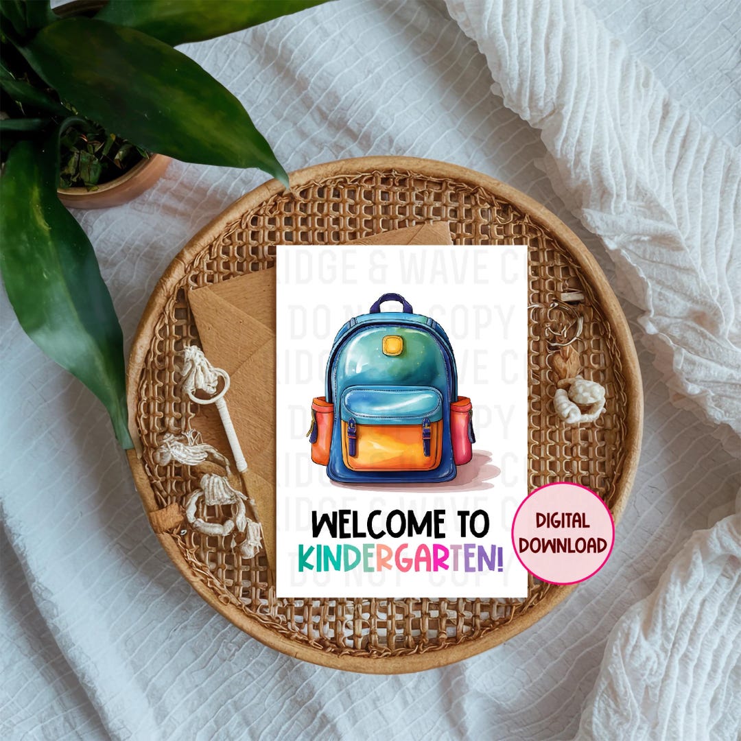 Printable 5x7 Kindergarten Card, Card for Kids, Printable for Teachers ...