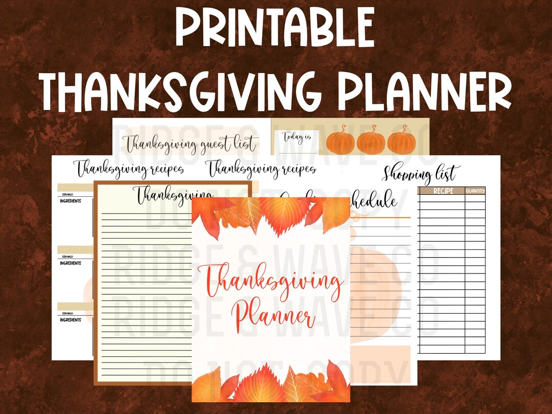 Printable Thanksgiving Planner Holiday Planner, Thanksgiving Organizer ...