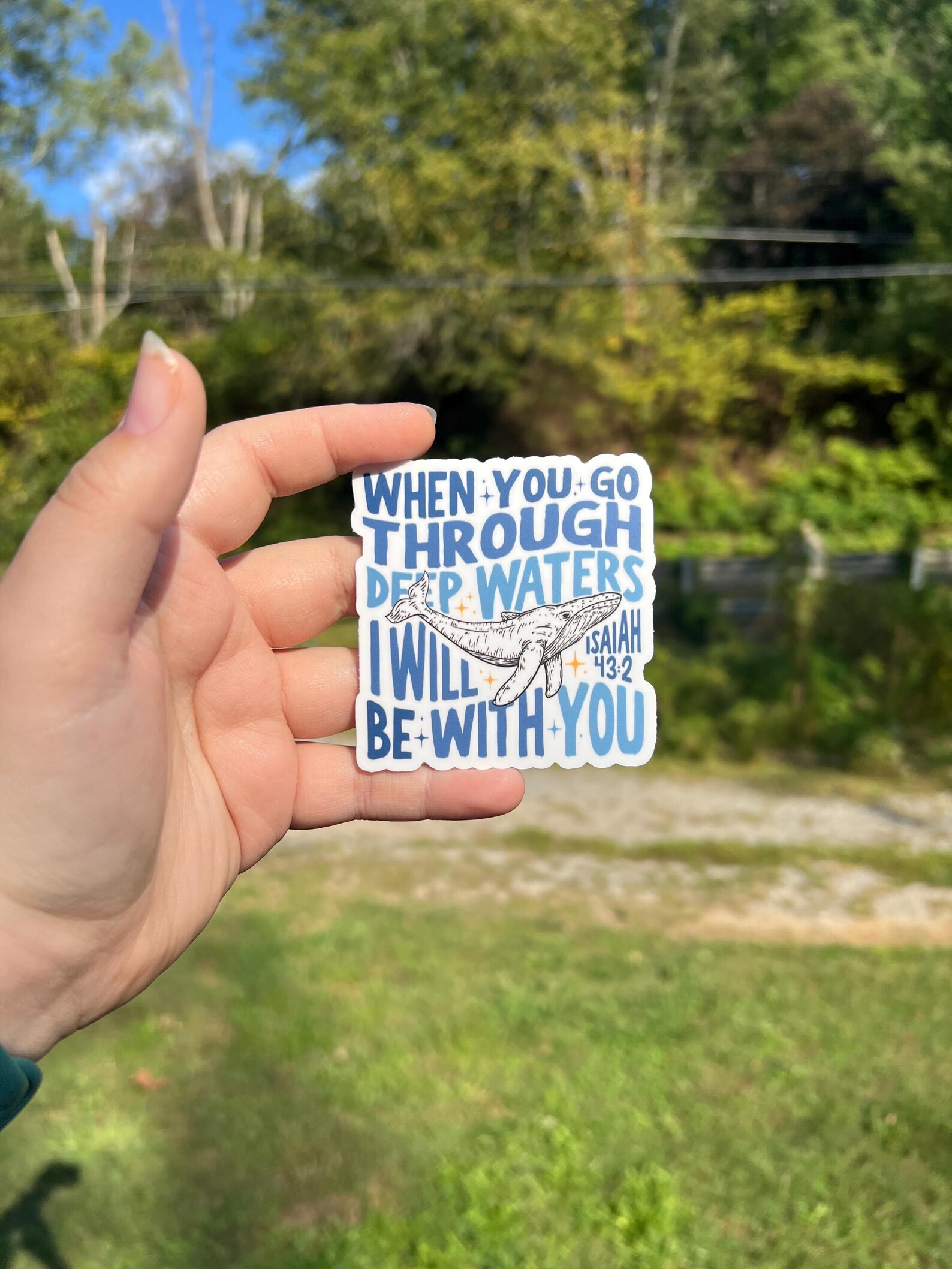 When You Go Through Deep Waters Isaiah 43:2 Sticker, Christian Gift ...