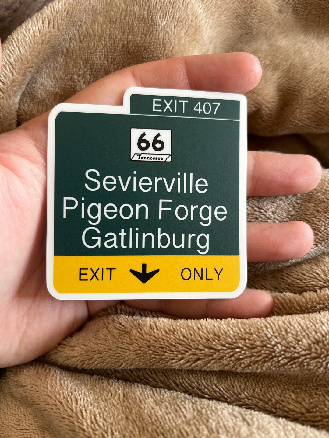 Sevierville, Pigeon Forge, Gatlinburg Exit Sign Sticker, Tennessee Gift ...