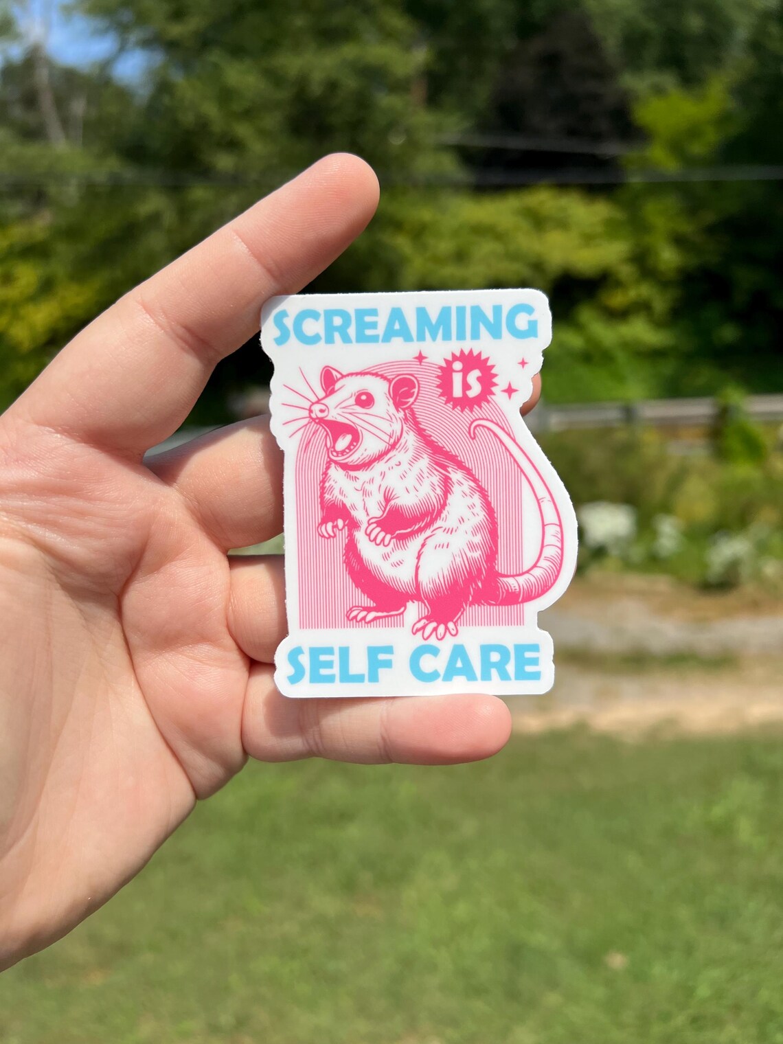 Screaming is Self Care Sticker, Positive Affirmations Sticker, Water ...