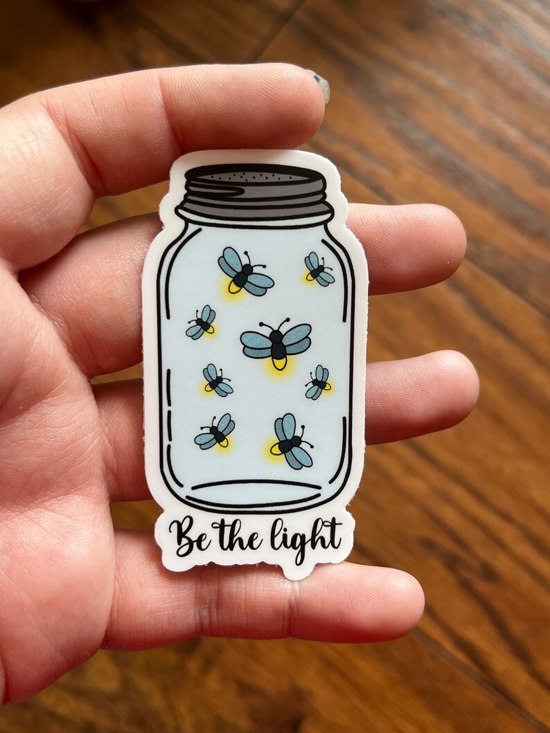 Be the Light Mason Jar Sticker, Christian Gift for Friends, Lightning ...