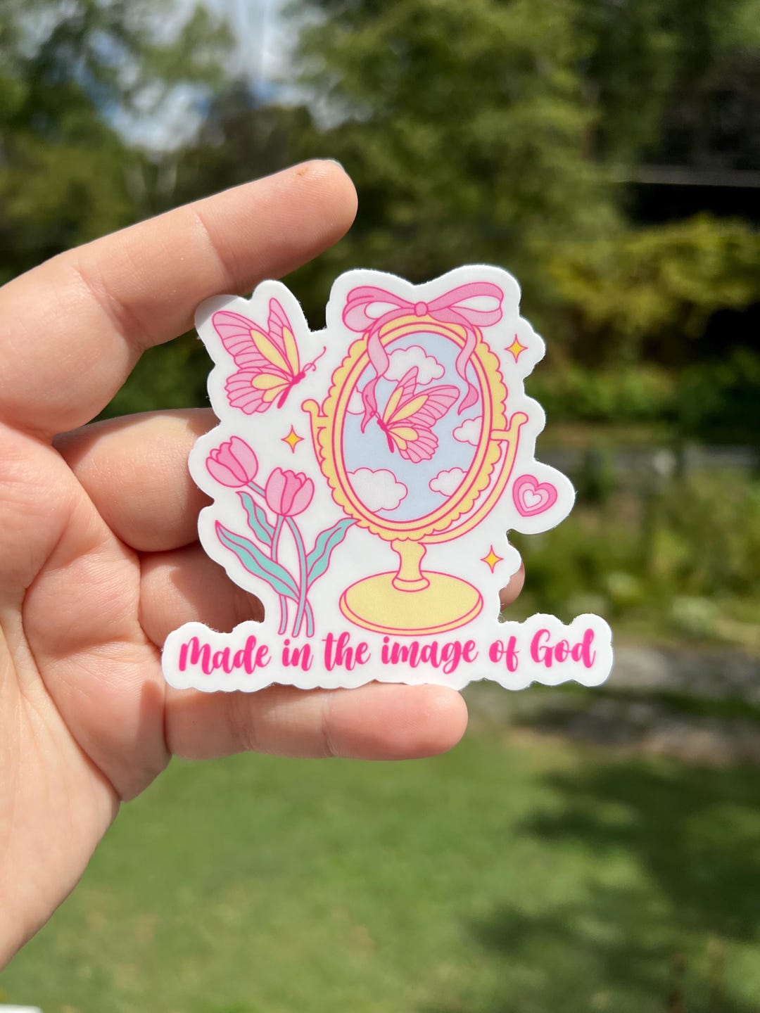 Made in the Image of God Sticker, Christian Woman Gift, Christian Bible ...
