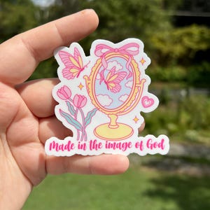 Made in the Image of God Sticker, Christian Woman Gift, Christian Bible ...