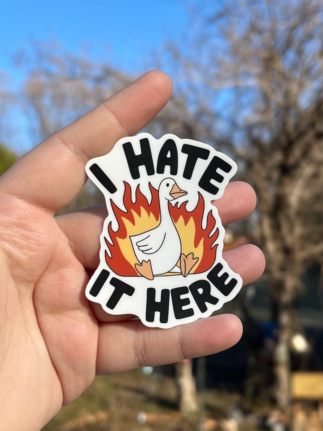I Hate It Here Goose Sticker, Water Bottle Sticker, Goose Lover Gift ...