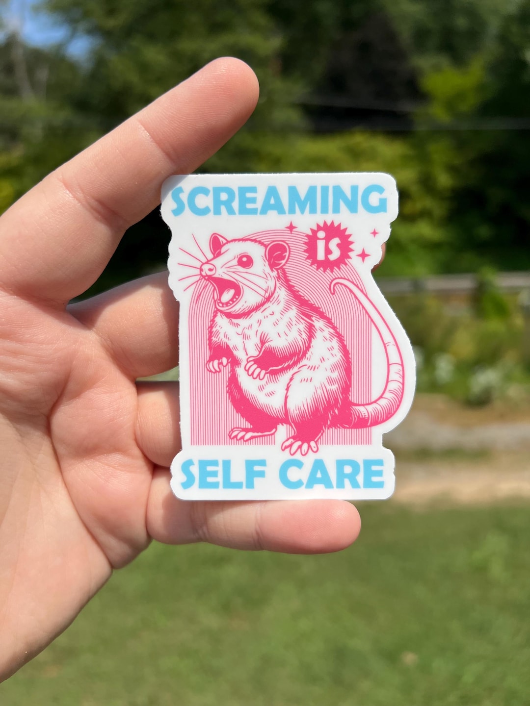 Screaming is Self Care Sticker, Positive Affirmations Sticker, Water ...