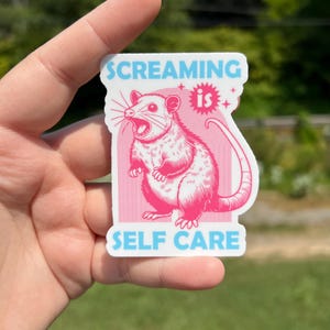 Screaming is Self Care Sticker, Positive Affirmations Sticker, Water ...