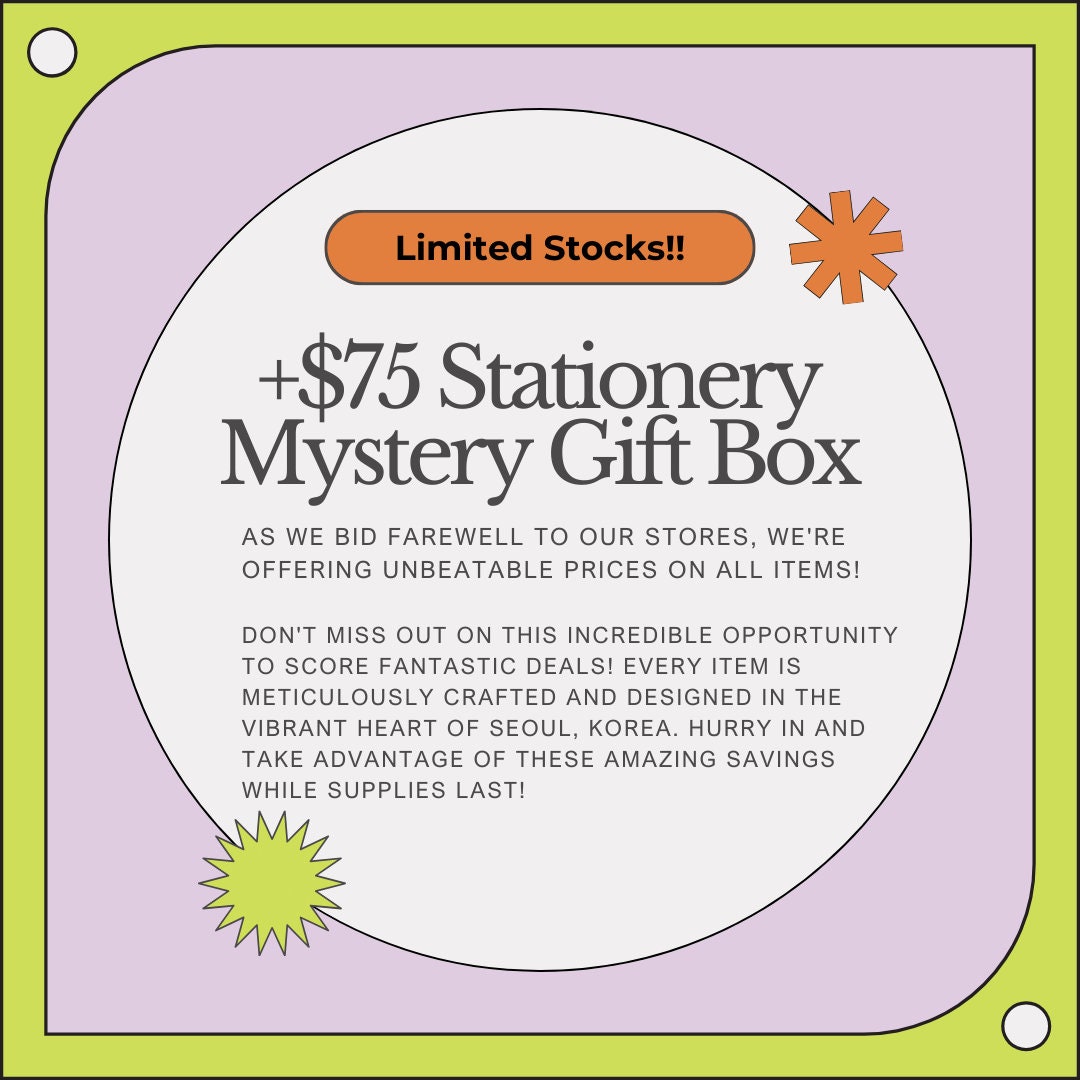 Mystery Box Stationery Bundle Pouch Monthly Planner Journal Memo Pad ...