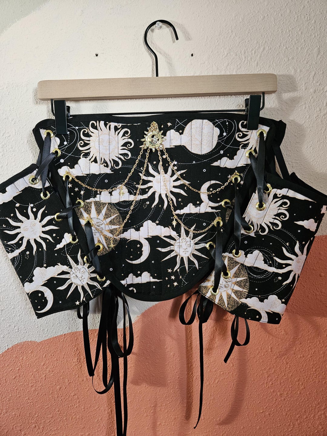 Corset and Garter Set Sun and Moon - Etsy