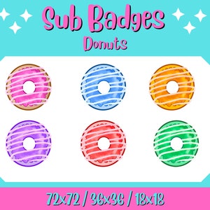 Cute Rainbow Donut Sub Badges - Etsy