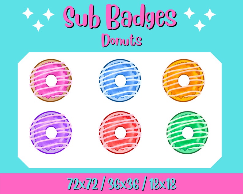 Cute Rainbow Donut Sub Badges - Etsy