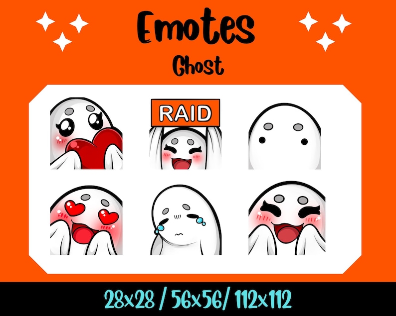 Cute Ghost Emotes - Etsy