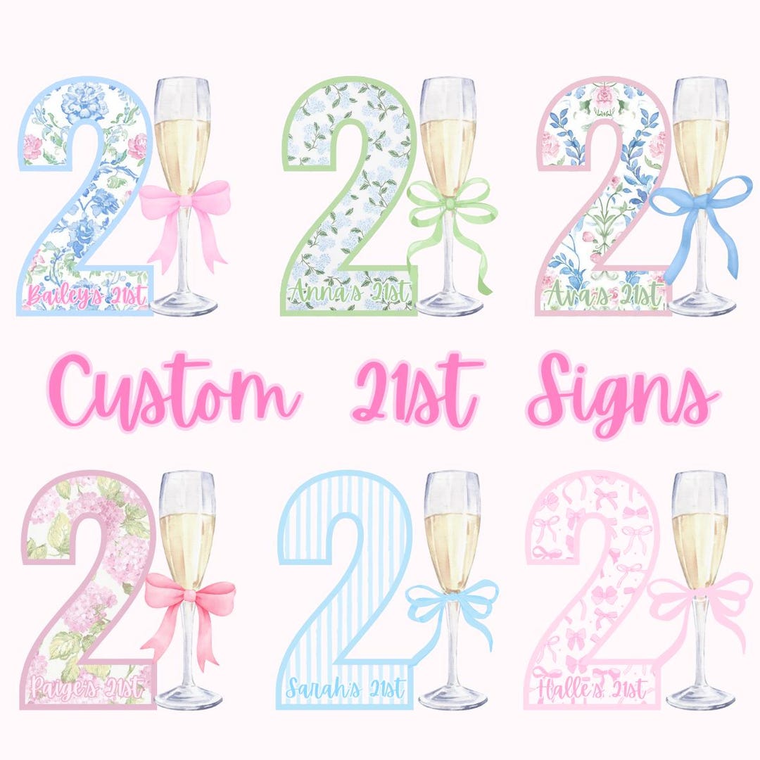 Custom 21st Signs | Digital Prints - Etsy