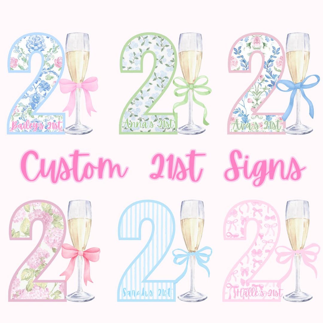 Custom 21st Signs | Digital Prints - Etsy