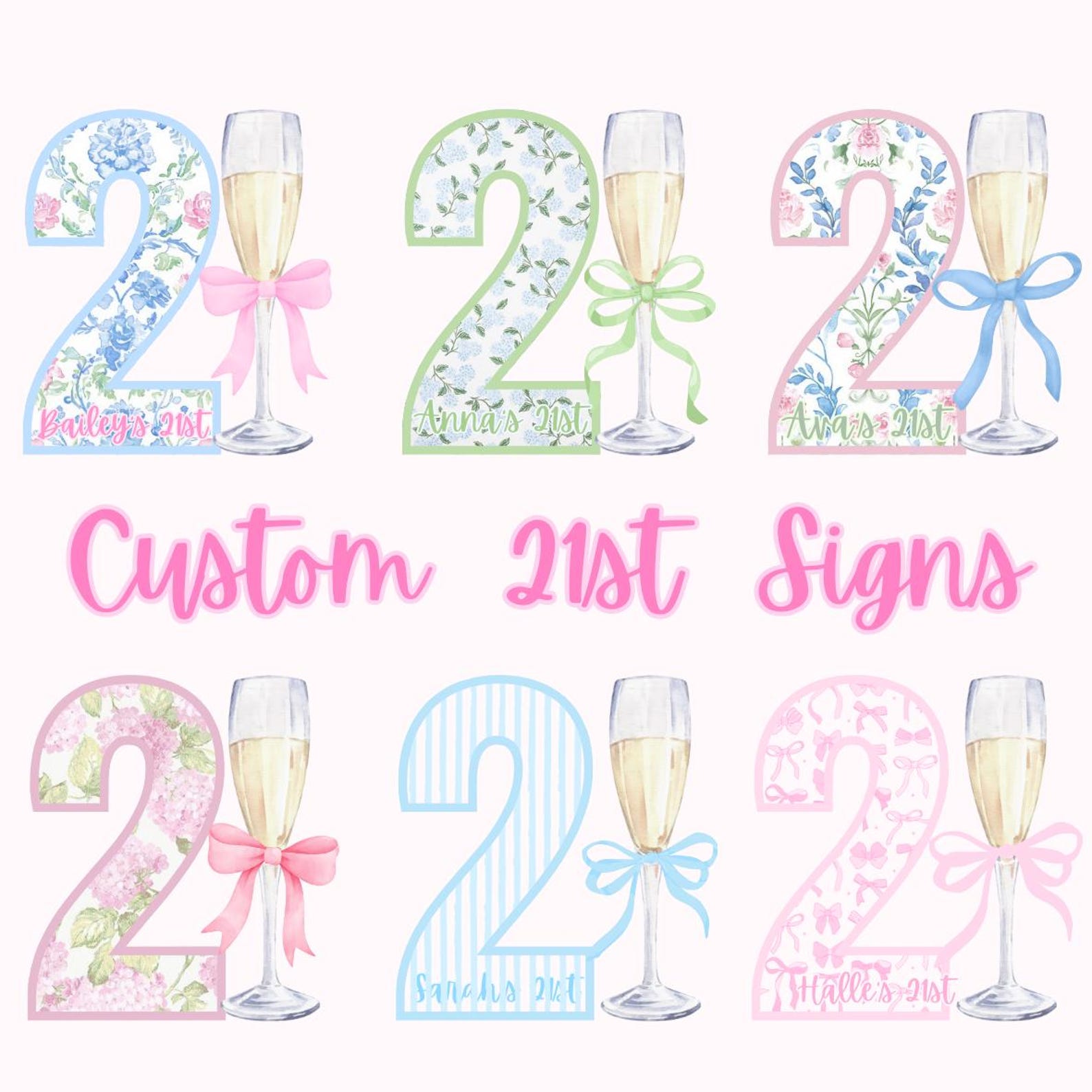 Custom 21st Signs | Digital Prints - Etsy