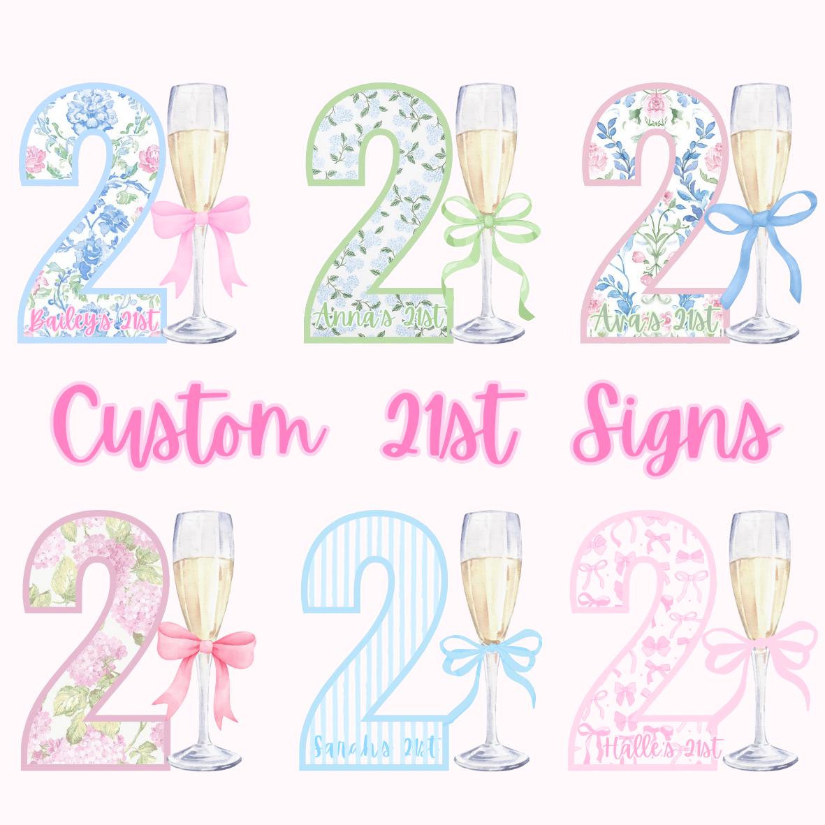 Custom 21st Signs | Digital Prints - Etsy