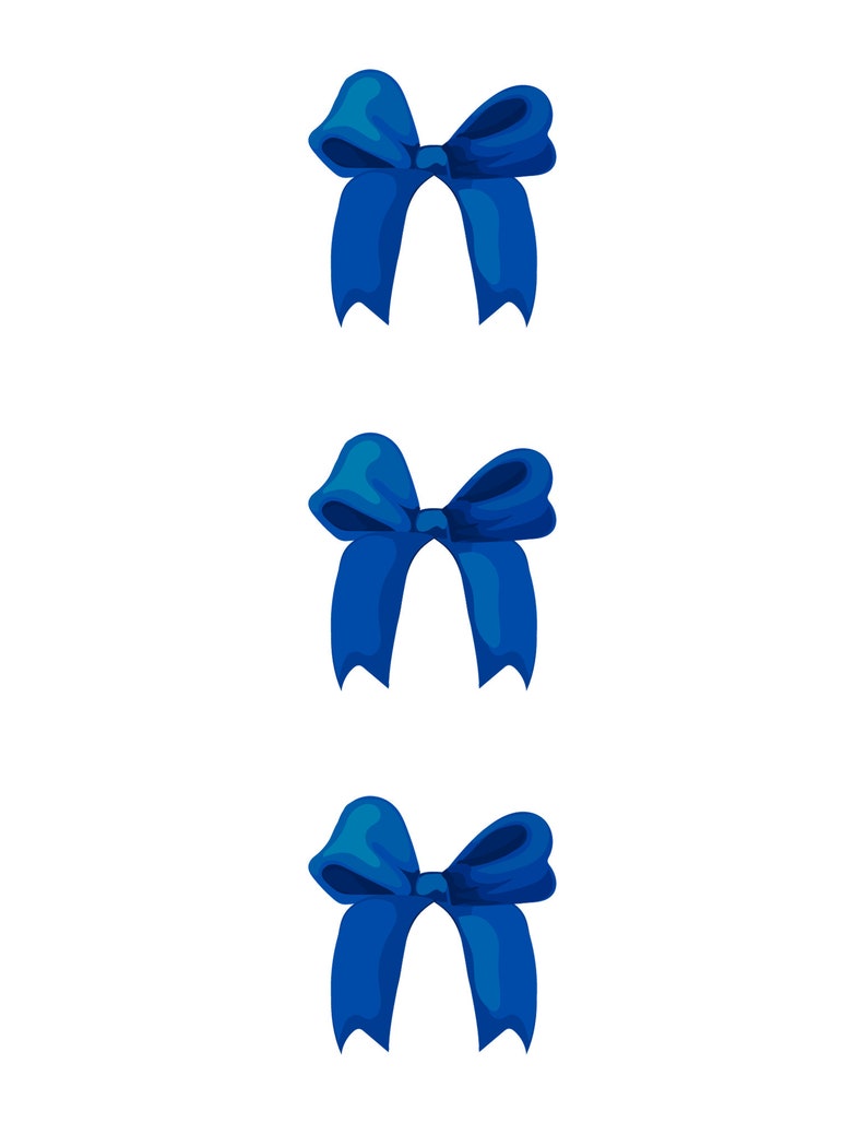 3 Dark Blue Bows - Etsy