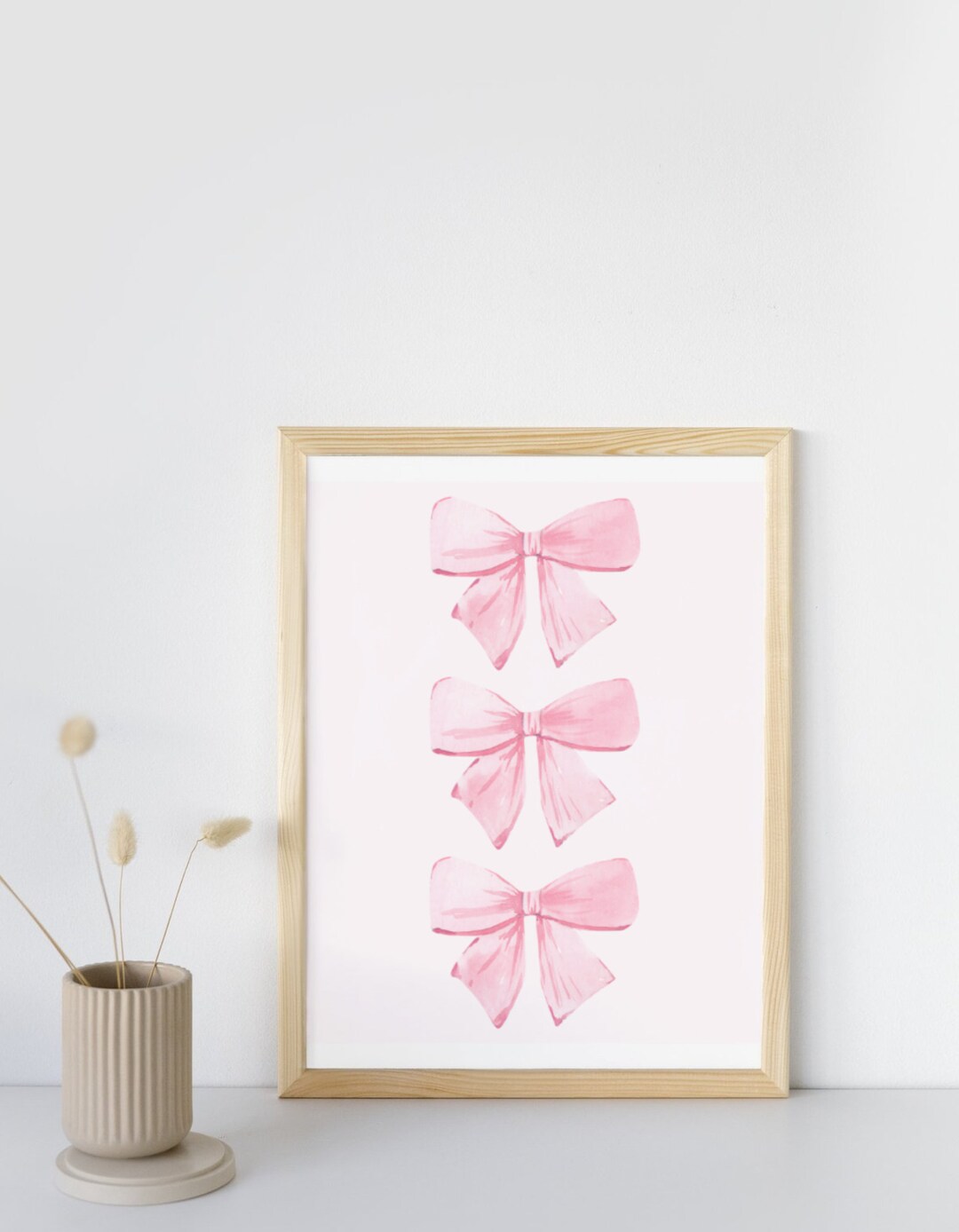 Preppy Bow Wall Art | Preppy Digital Prints | Pink Bow Wall Art ...