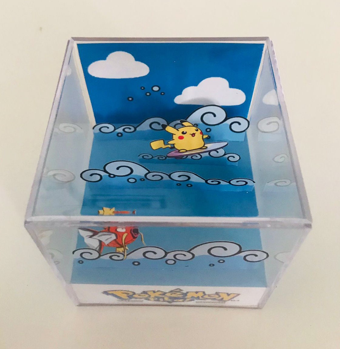 DIY Cube Diorama Template Pikachu Surfing - Etsy
