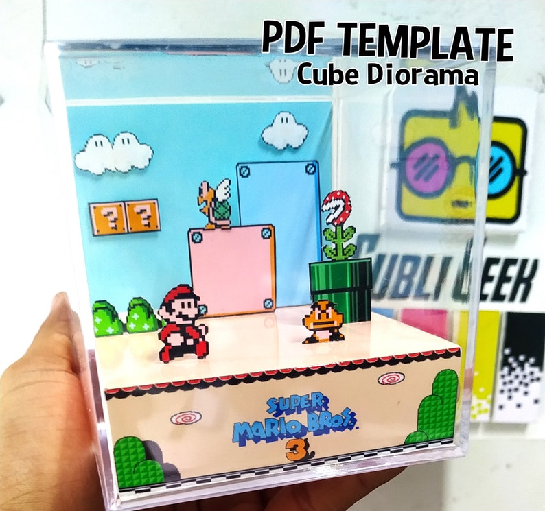 DIY Cube Diorama Template - Super Mario Bros 3 - Etsy
