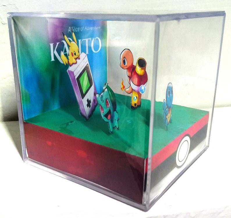 Diorama Cube 3D Pokemon Kanto - Etsy