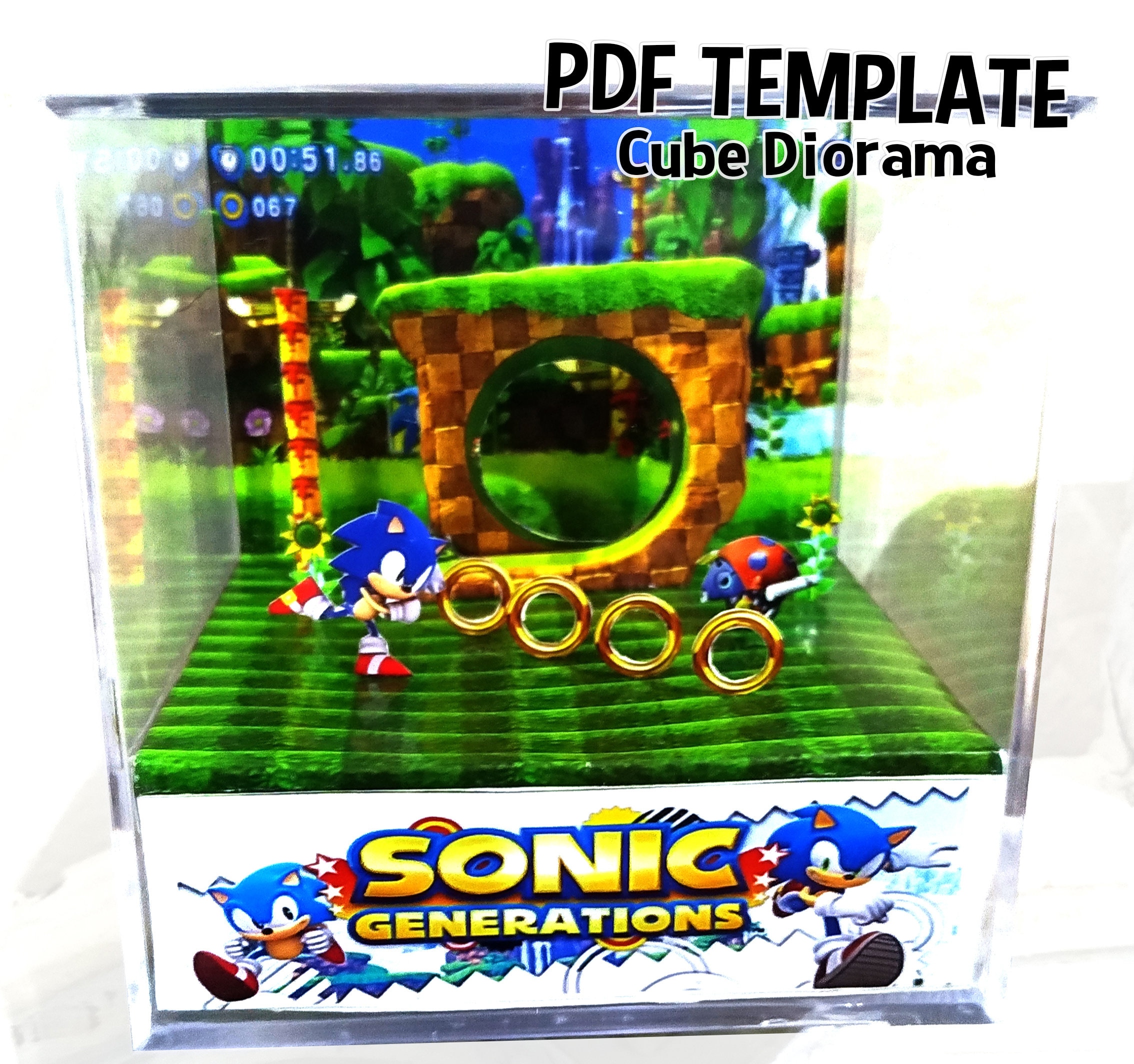 DIY Cube Diorama Template Sonic - Etsy