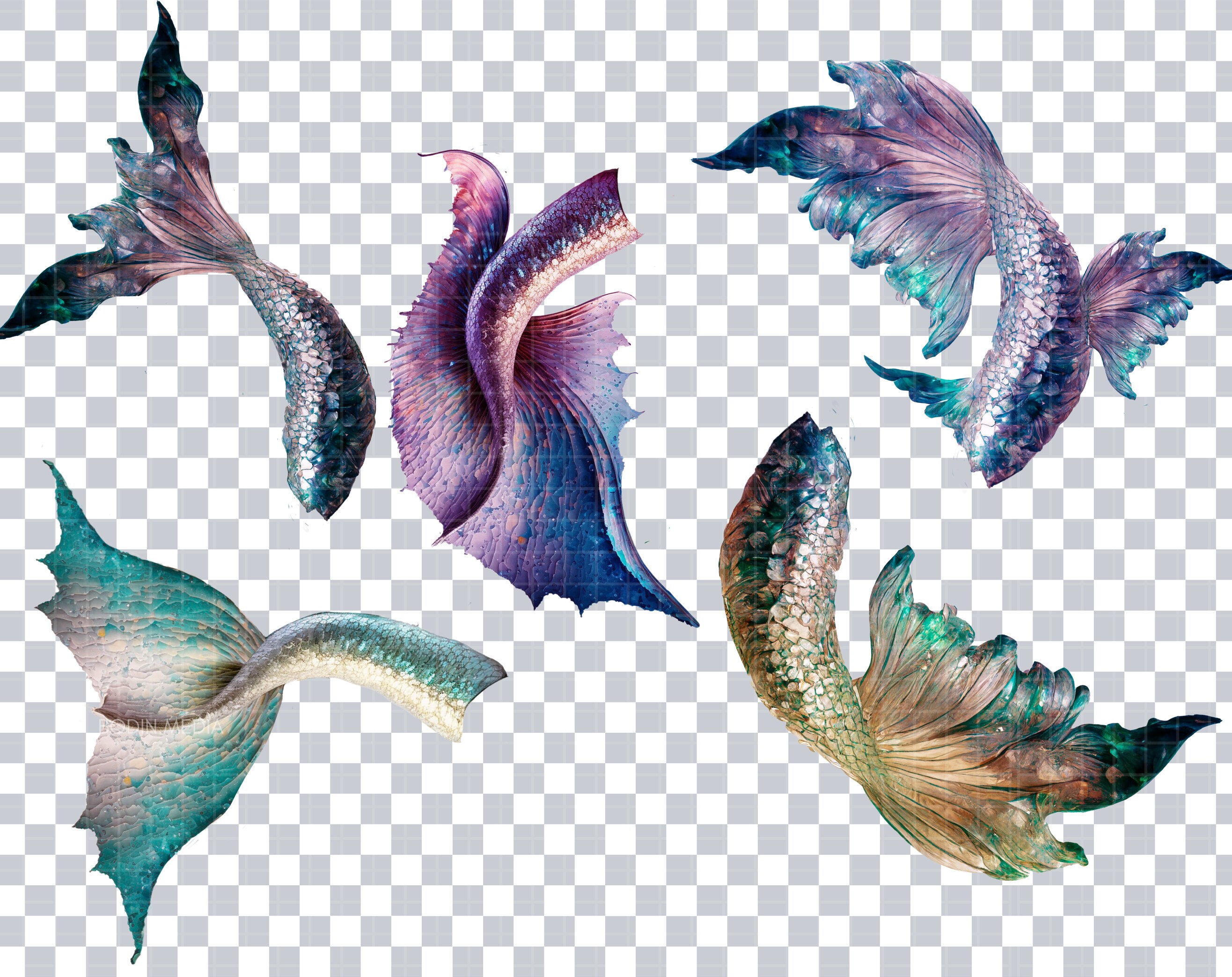 Mermaid Tails PNG Overlays - Etsy