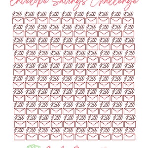 20K Envelope Savings Challenge ( Printable)| Saving Tracker | 20K ...