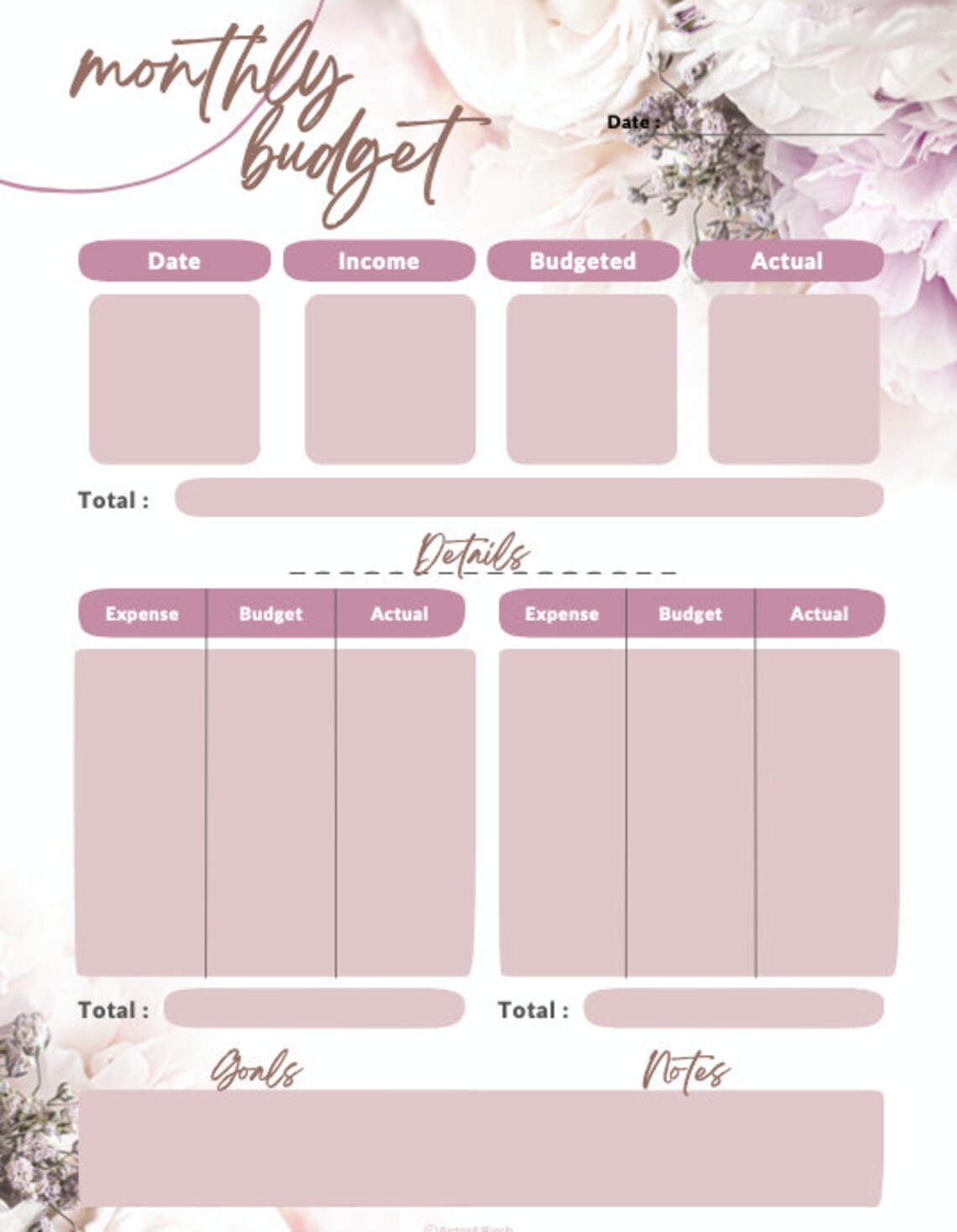 Monthly Budget Planner Sheet | Income and Expense Tracker (PRINTABLE ...